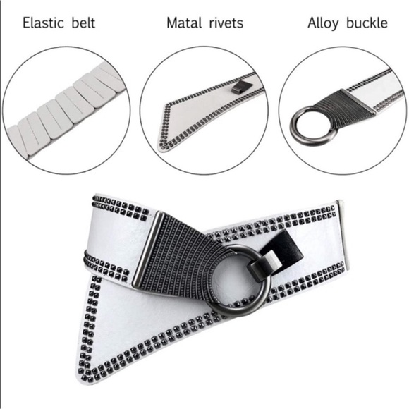 Boutiquee | Accessories | Vintage Wide Waist Belt Elastic Stretch Cinch ...